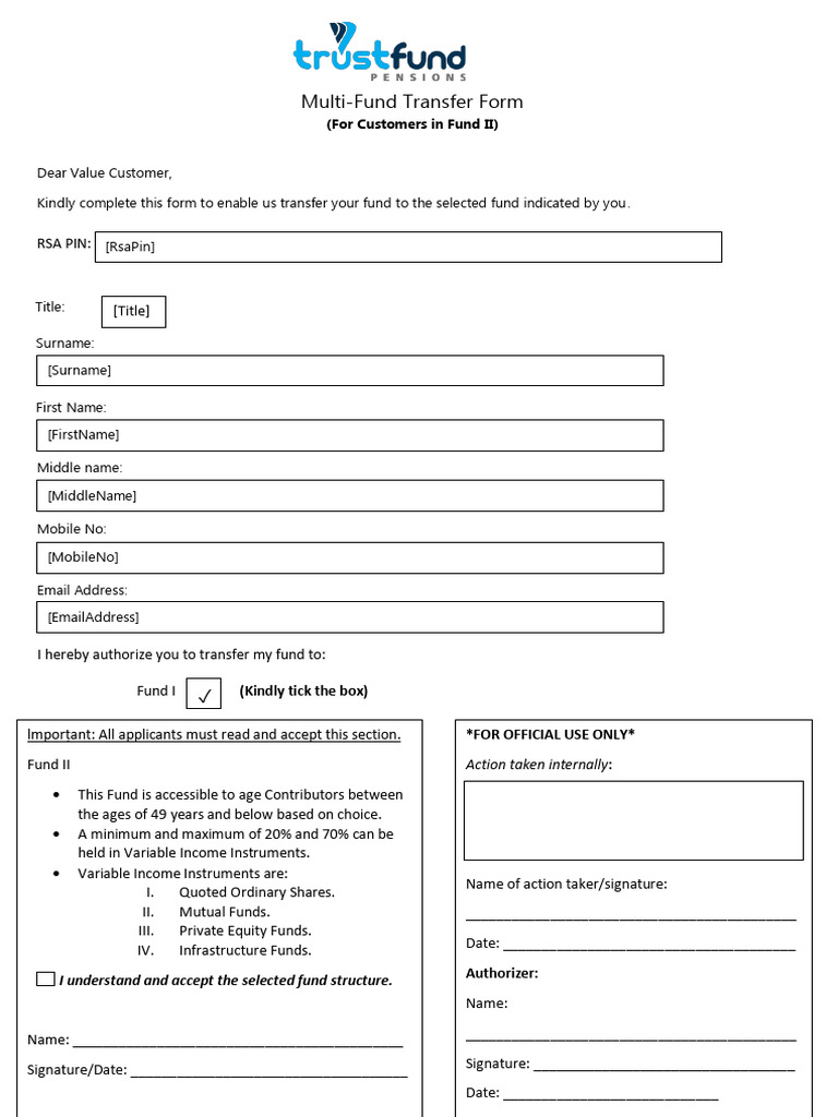 PEN110012466629 Fund Transfer Document | PDF