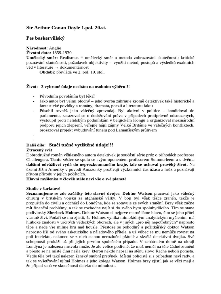 Doyle, Pes Baskervillsky | PDF