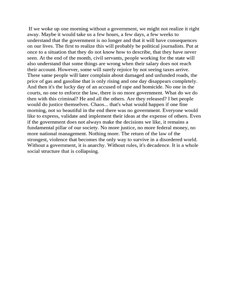 Life Without Government: Chaos Unleashed | PDF