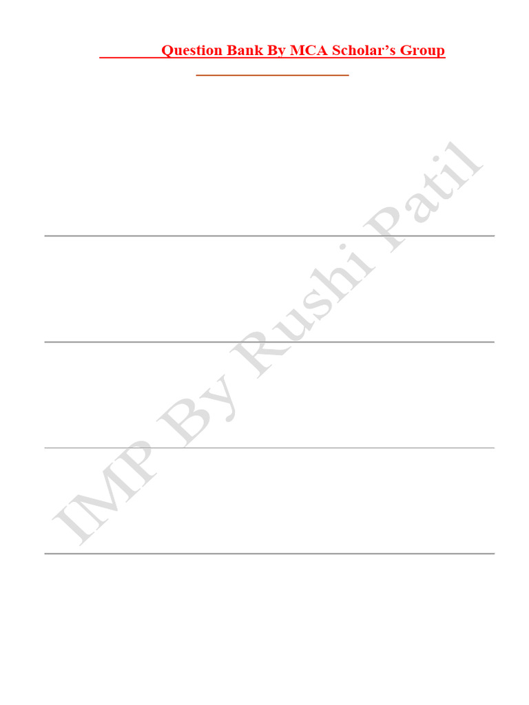 ADBMS Imp Question Bank by MCA SCHOLARS Group | PDF