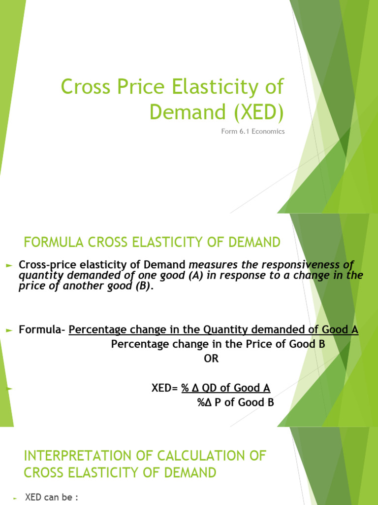 Cross Price Elasticity of Demand (XED) 6.1 | PDF | Demand | Elasticity (Economics)
