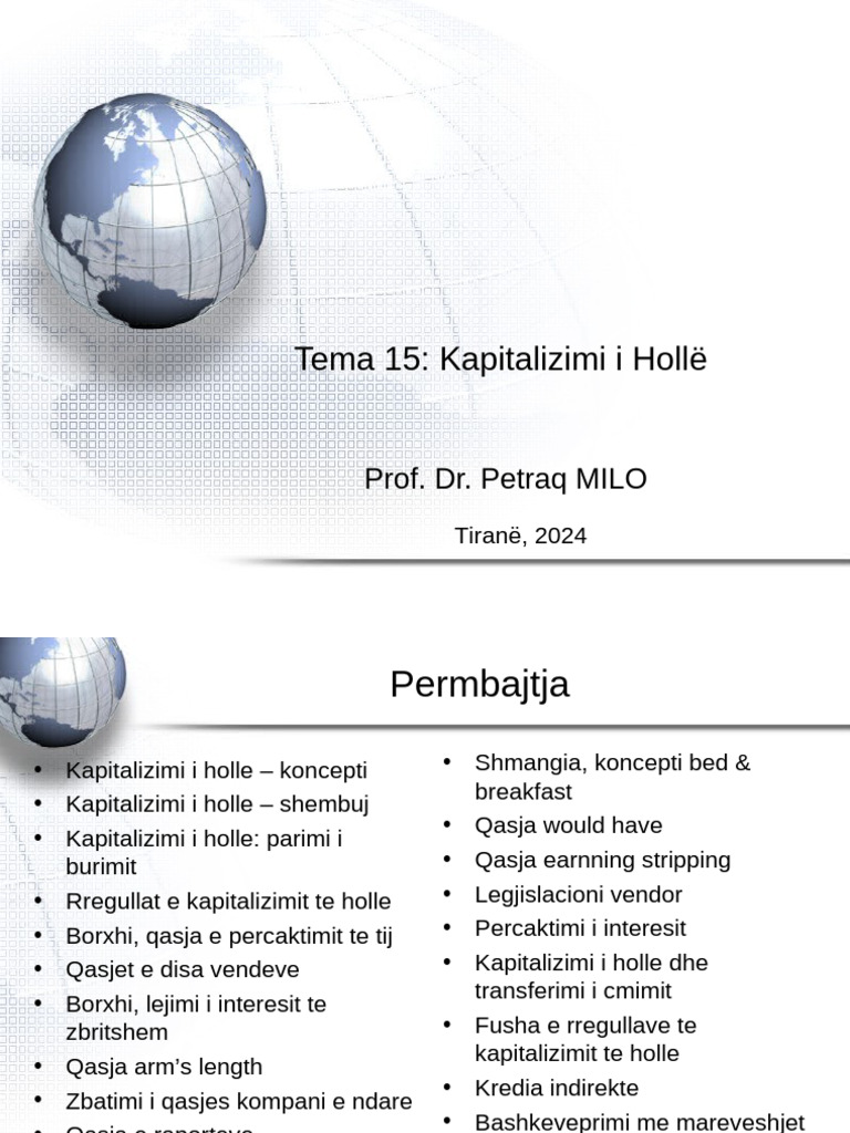 Kapitalizimi I Holle | PDF