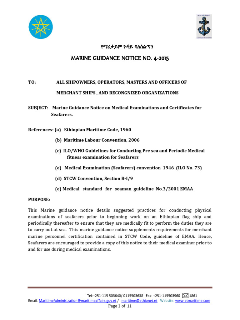 MARINE-NOTICE-4-2015-Marine-Guidance-Notice-on-Medical-Examinations-and ...