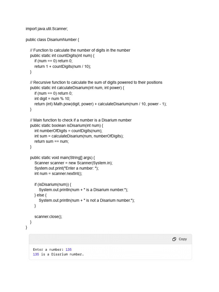 Disarium Number 3 | PDF
