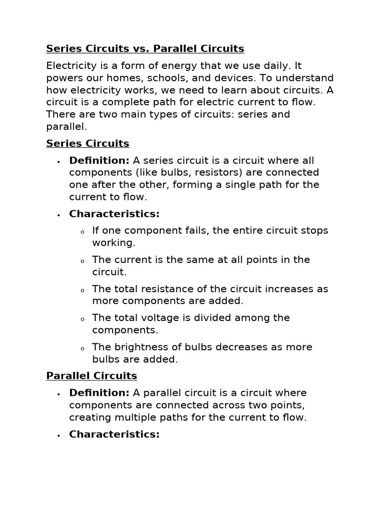 Term 3 - Week 2 | PDF | Series And Parallel Circuits | Electrical Network