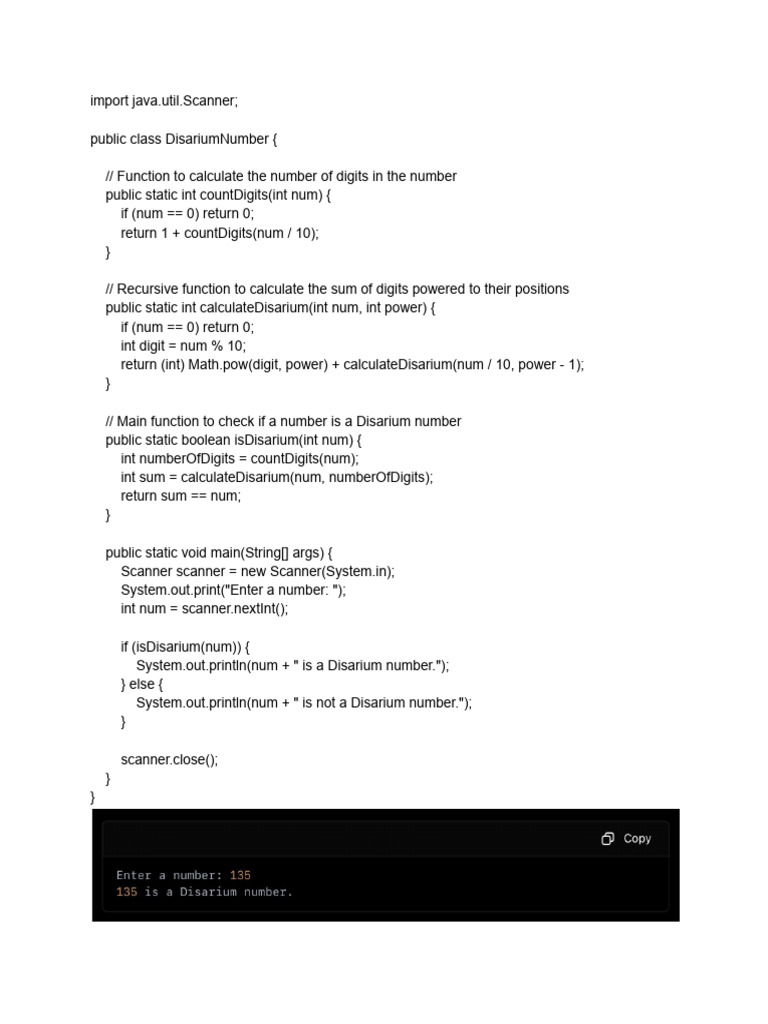 Disarium Number | PDF