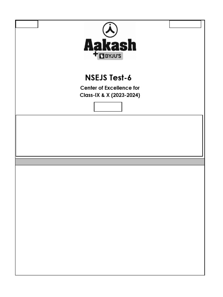 COE - NSEJS Test-6 - Compiled | PDF | Electrical Resistance And ...