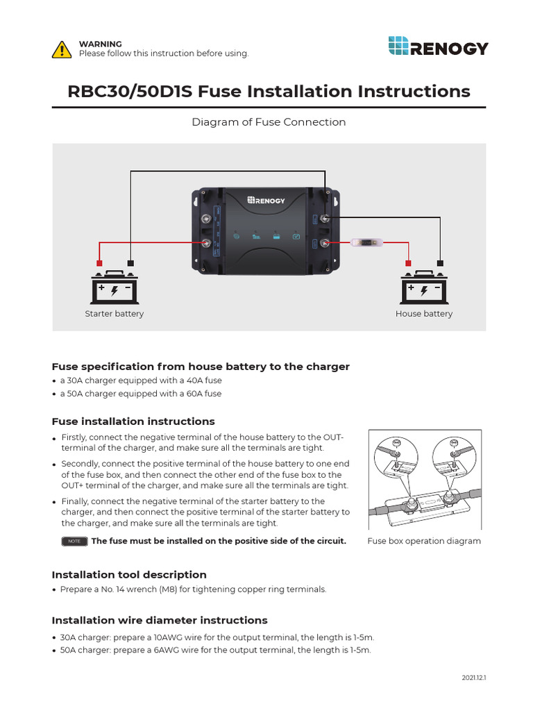 RBC3050D1S Fuse Installation Instructions | PDF