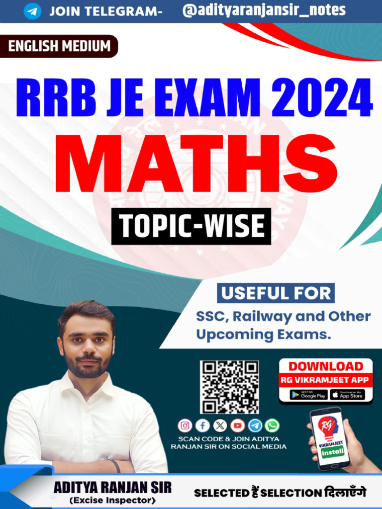 RRB JE 2024 Maths Topic Wise by Difficulty Level (English) | PDF ...