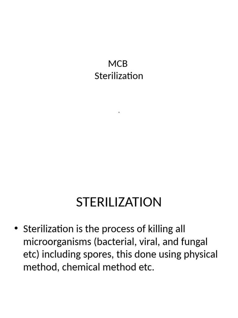 Lec 200L MCB Sterilization | PDF | Sterilization (Microbiology) | Filtration