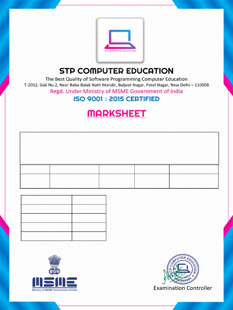 tally erp 9 marksheet | PDF