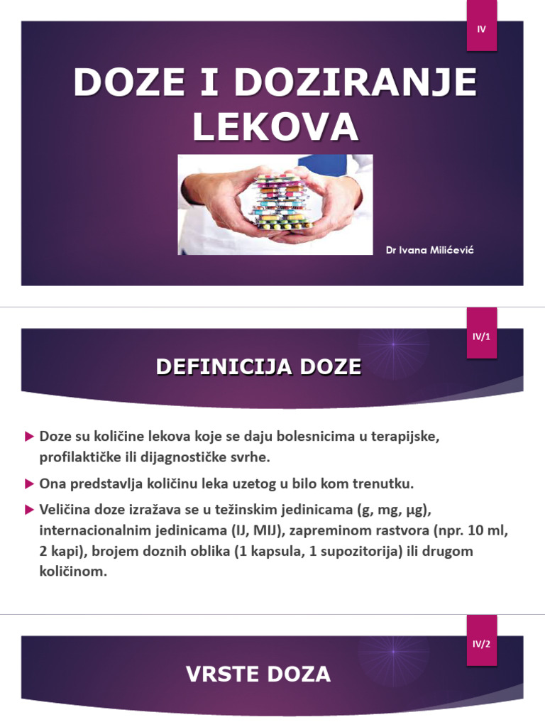 Doze I Doziranje Lekova | PDF