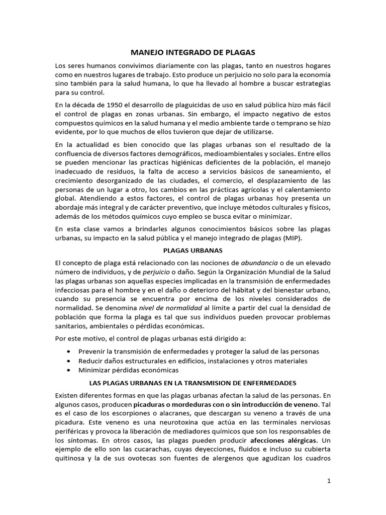 Manejo Integrado de Plagas (1) | PDF | Plaga (organismo) | Peste (enfermedad)