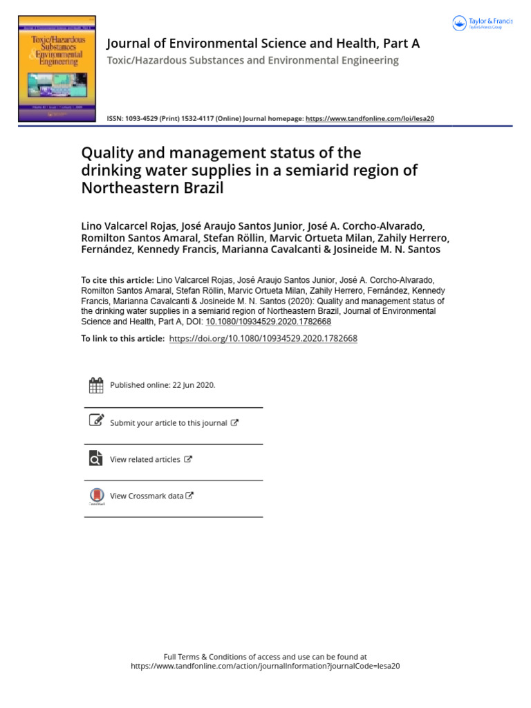 Quality and Management Status of The Dri | PDF | Water | Water Quality