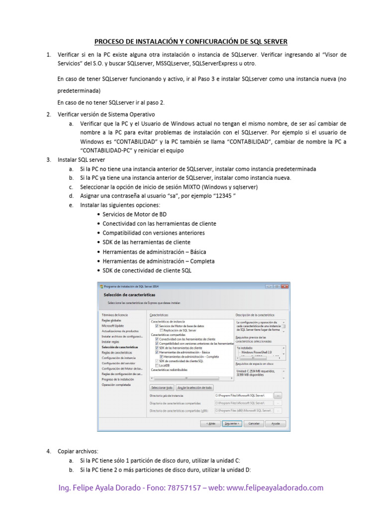 Guía de Instalación de SQL Server | PDF | Servidor SQL de Microsoft | Software del sistema