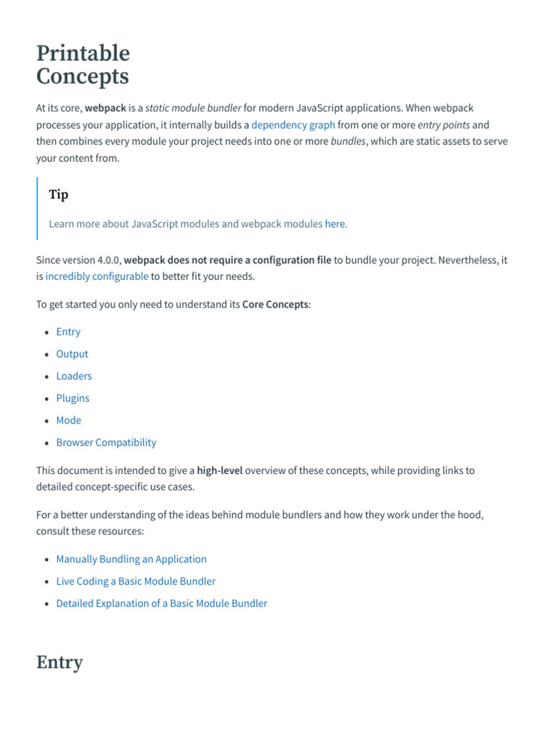 Webpack Core Concepts Guide | PDF | Java Script | Library (Computing)