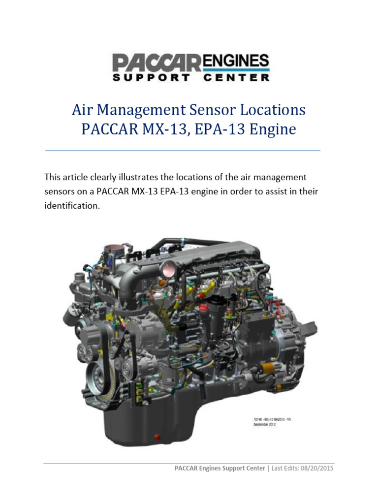 PACCAR MX13 EPA13 Air Management Sensor Locations | PDF