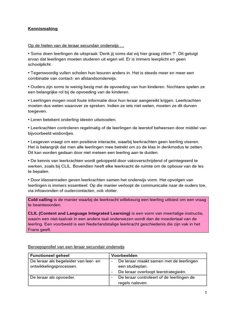 Kennismaking - Theorie | PDF