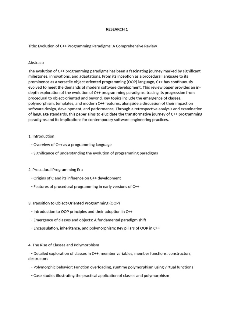 REVIEW PAPER OOPS | PDF | C++ | Computer Programming