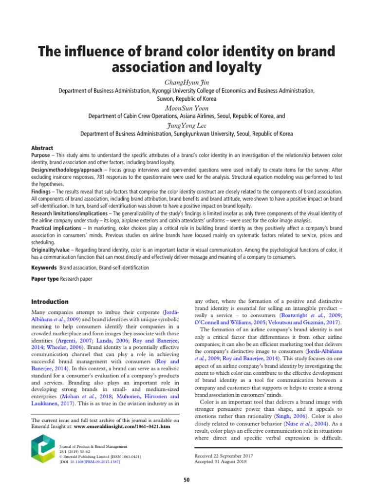 Impact of Brand Color on Loyalty | PDF | Brand | Marketing