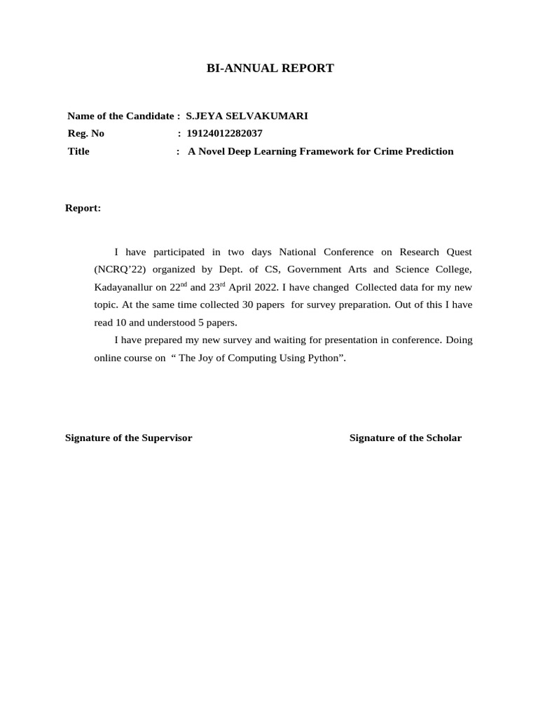 BIannual Report | PDF