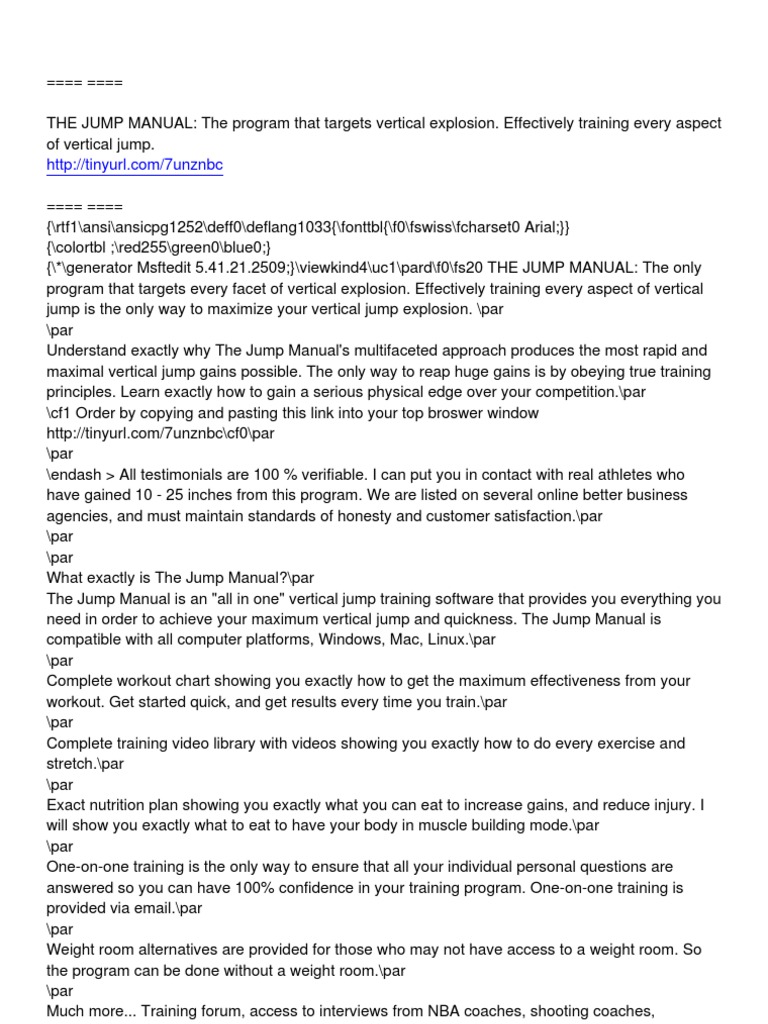 THE JUMP MANUAL: The Only Program That Targets Every Facet of Vertical ...