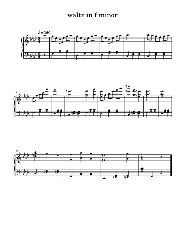Waltz in F Minor Sheet Music | PDF