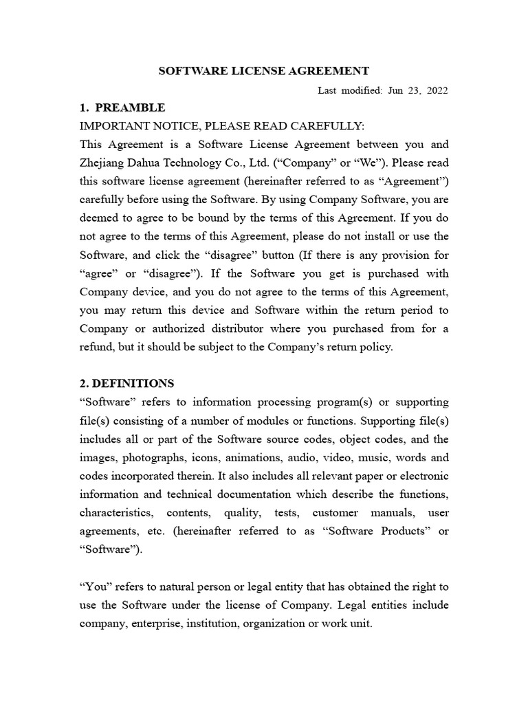 Software License Agreement | PDF | License | Intellectual Property