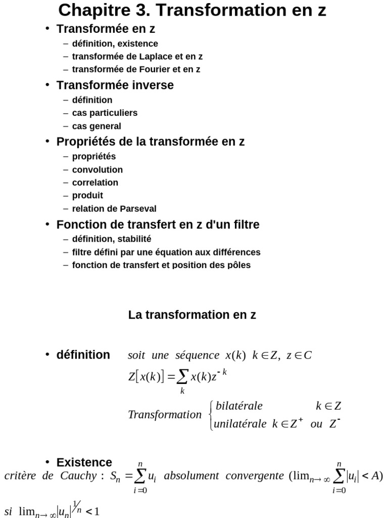 Chap3 Transp | PDF | Transformation de Laplace | Analyse fonctionnelle