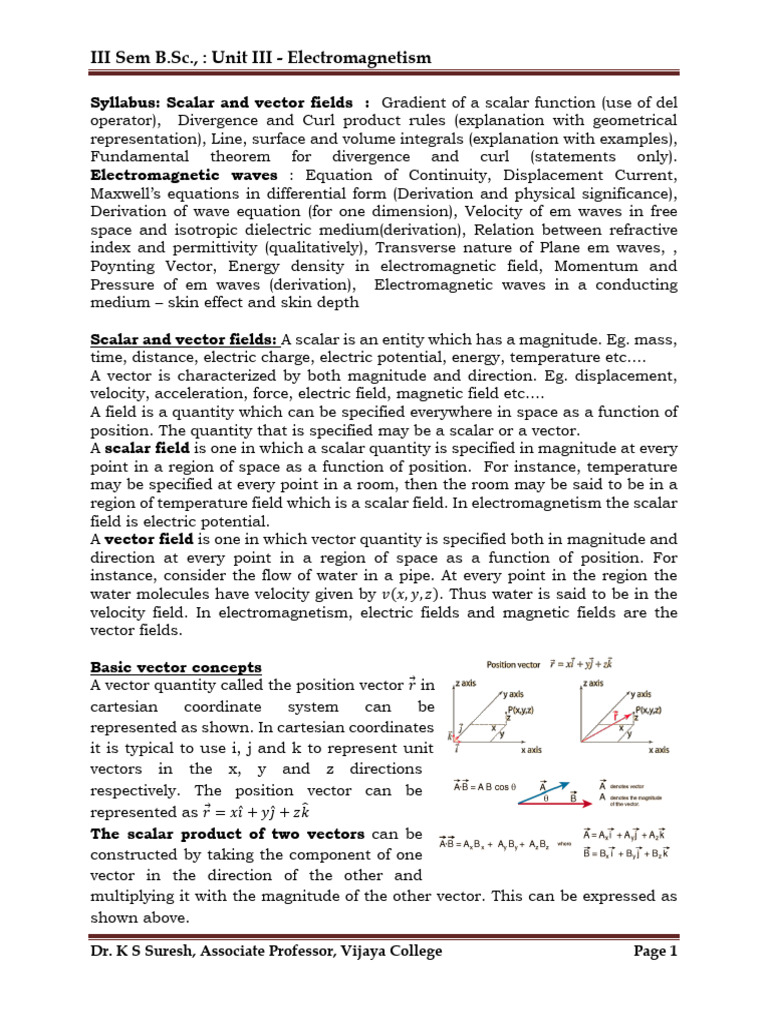 Electromagnetism Concepts and Calculations | PDF | Euclidean Vector | Waves