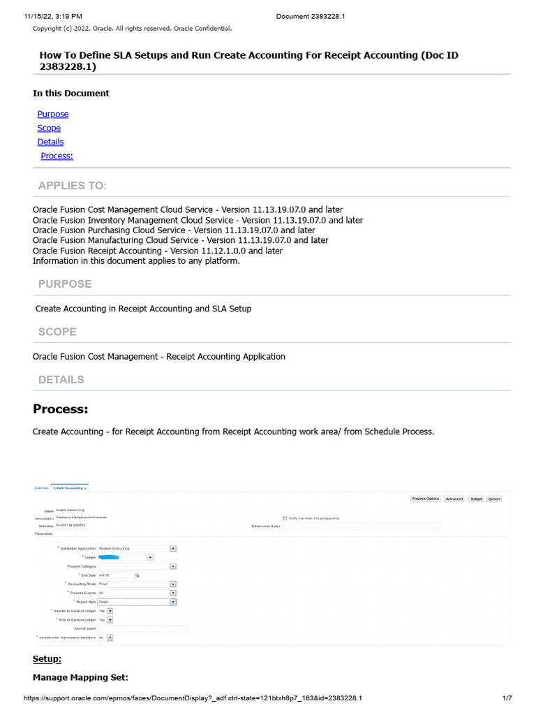 How To Define SLA Setups and Run Create Accounting For Receipt ...