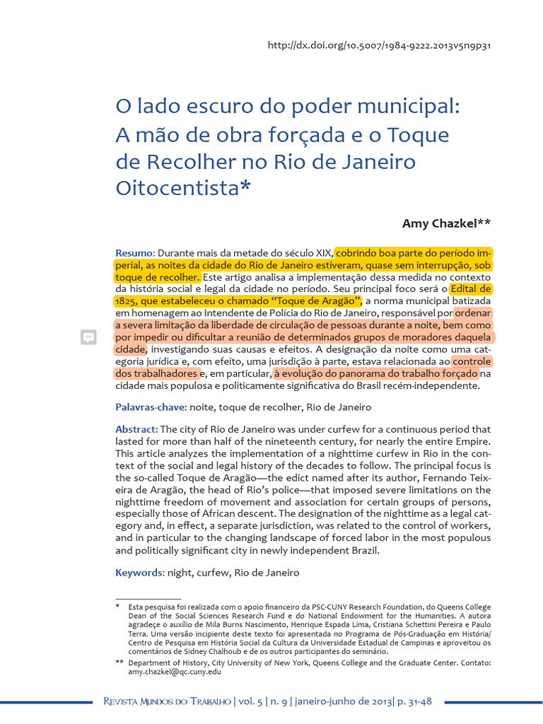 Amy_Chaskel_-_O_lado_escuro_do_poder_municipal | PDF | Polícia | Escravidão