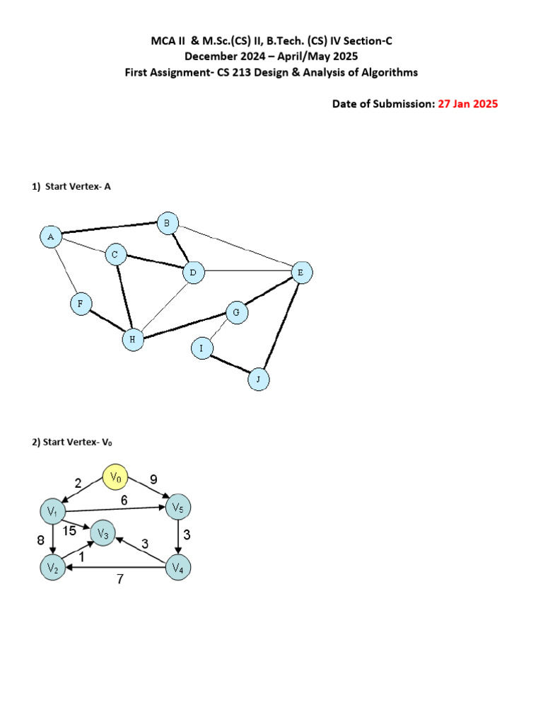 FirstAssignment Graph Rpresentatin Traversals Heap Nonrecursive | PDF