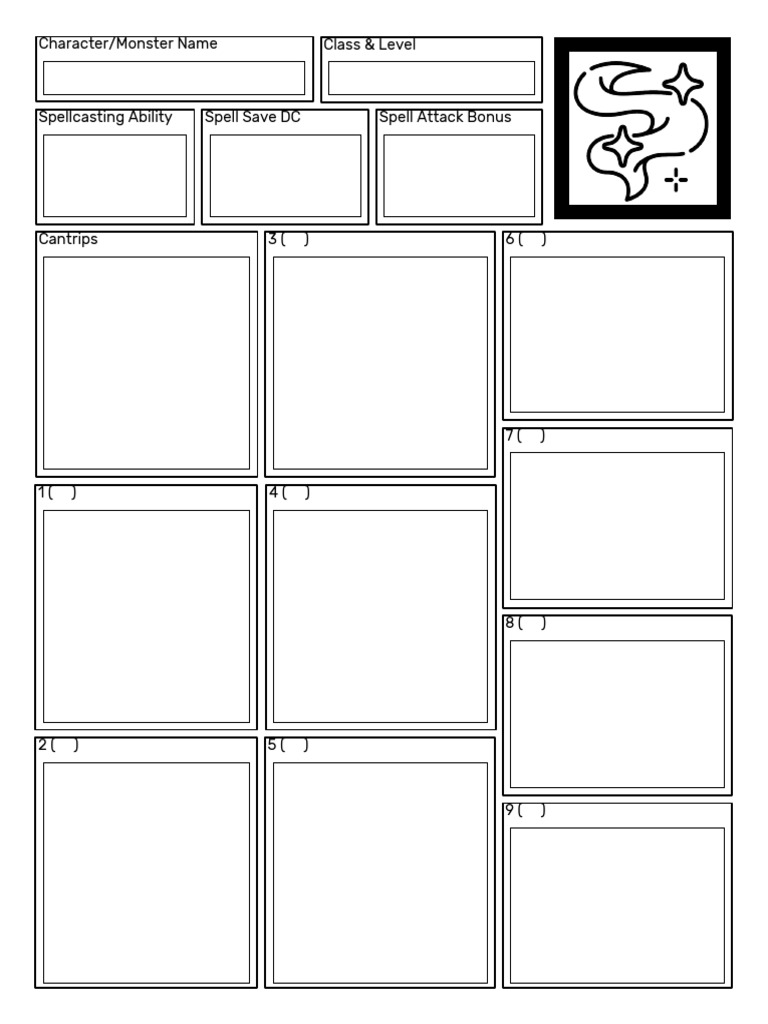 Spellcasting Sheet (Detailed) | PDF