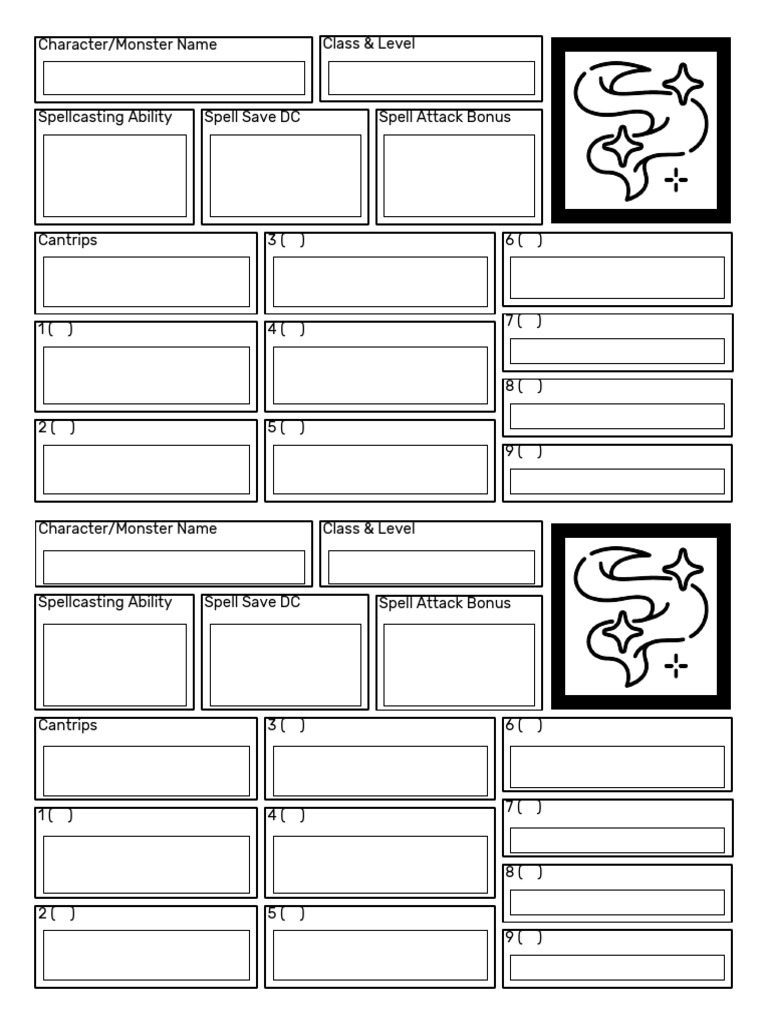 Spellcasting Sheet (Quick) | PDF