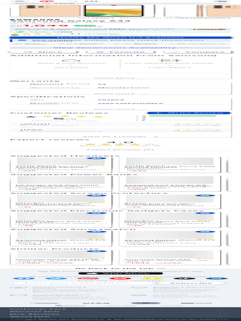 Samsung Galaxy A33 128 GB Orange - Jarir Bookstore KSA | PDF | Smartphone | Tablet Computer