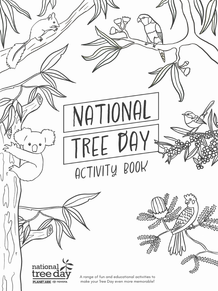 2023 National Tree Day Activity Book Black and White Final | PDF | Bees ...