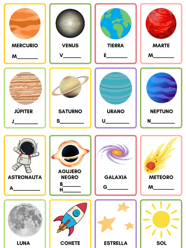 Vocabulario del Universo: Planetas y Más | PDF