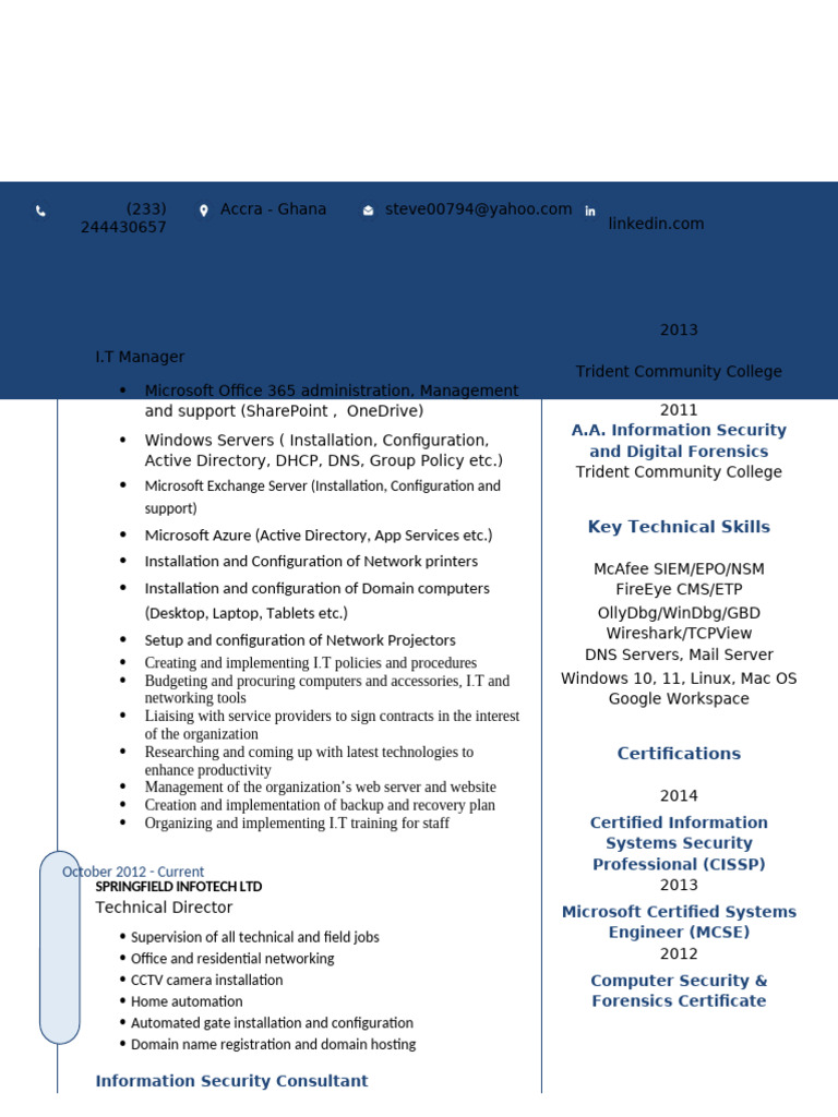 IT-Resume-Example | PDF | Active Directory | Information Security