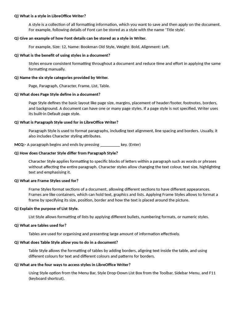 Information Technology (402) Chapter 1 - Chapter 1.1 - Introduction To Styles - Class 10 | PDF ...