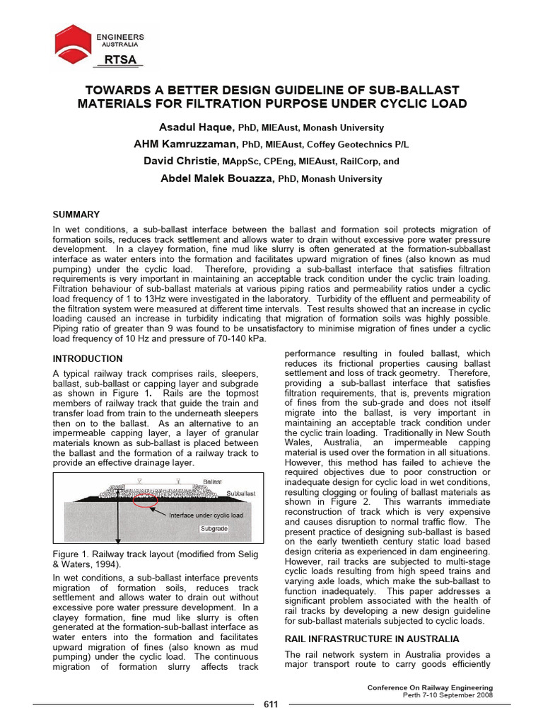 TOWARDS A BETTER DESIGN GUIDELINE OF SUB-BALLAST | PDF | Rail Transport ...