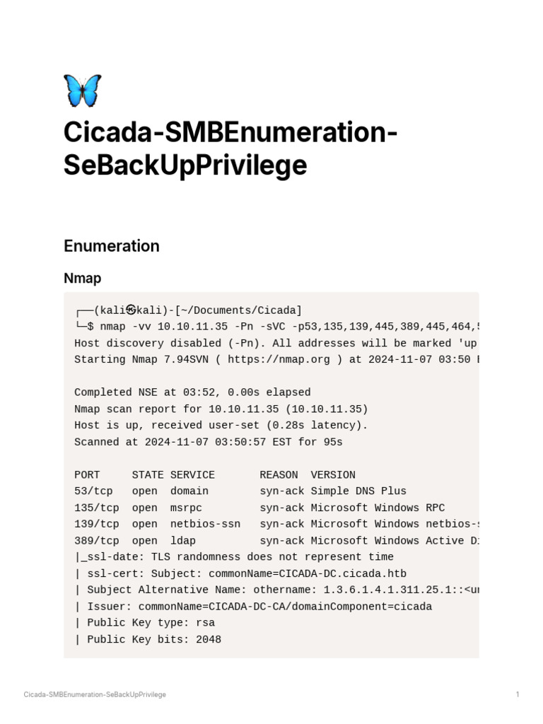Cicada SMBEnumeration SeBackUpPrivilege | PDF | I Pv6 | Communications ...