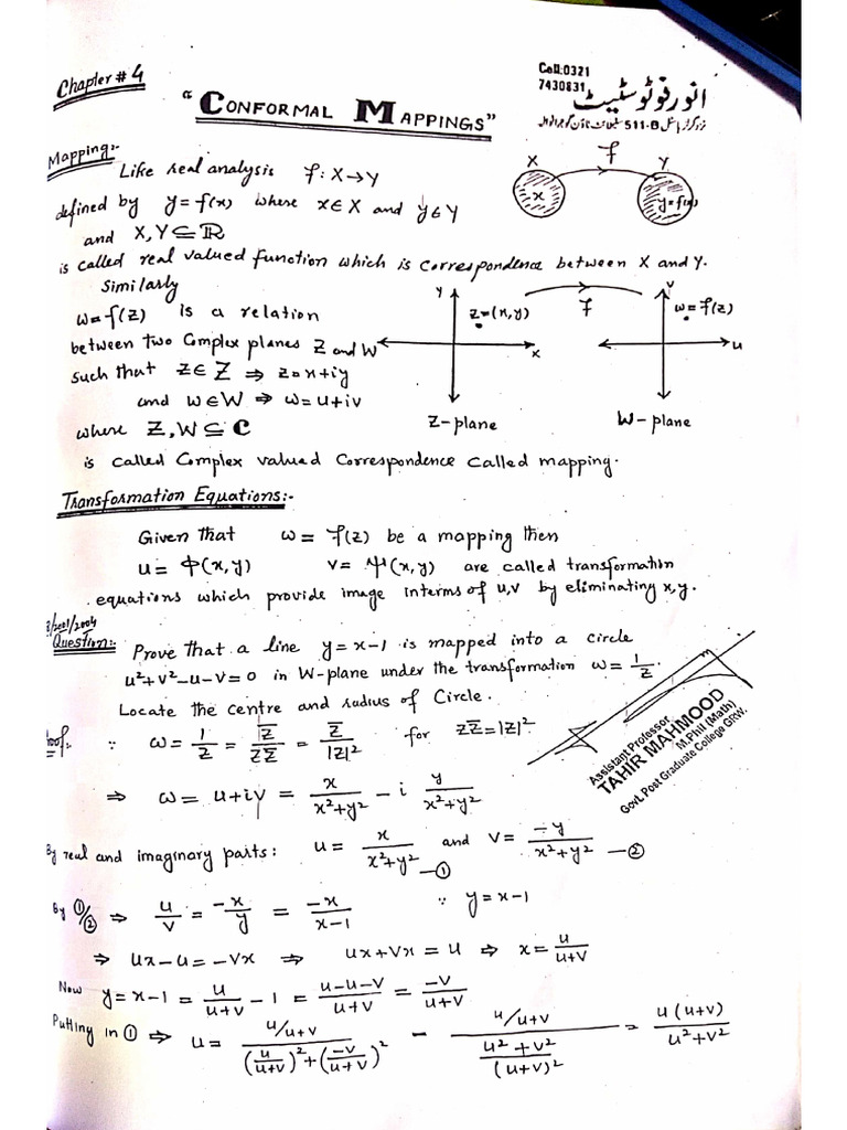 Complex Analysis Chapter 4 (By Professor Tahir Meh - 241214 - 211933 | PDF