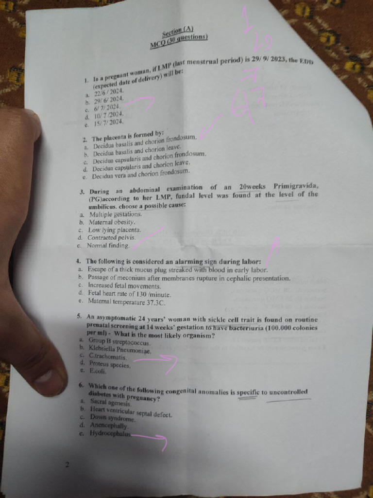 OBGYN 1st Round Exam 2024-194 | PDF