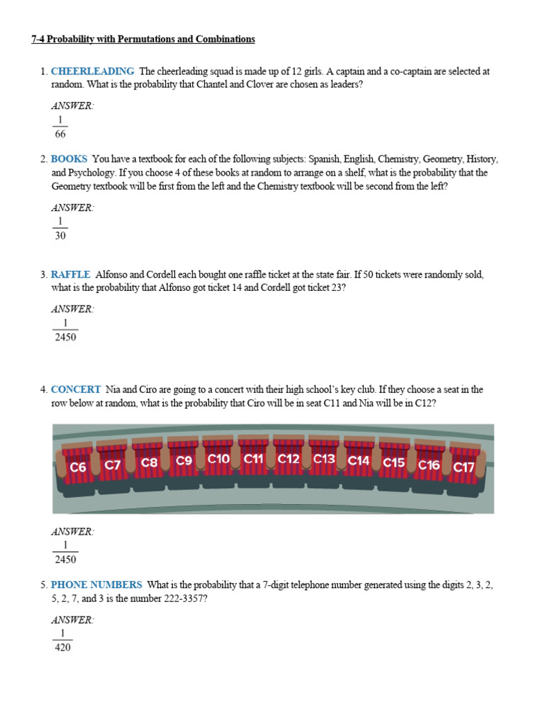 Probability in Permutations & Combinations | PDF | Mathematics | Mathematical Concepts