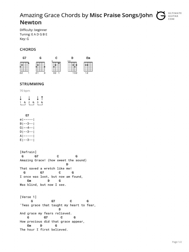 Amazing Grace Chords | PDF