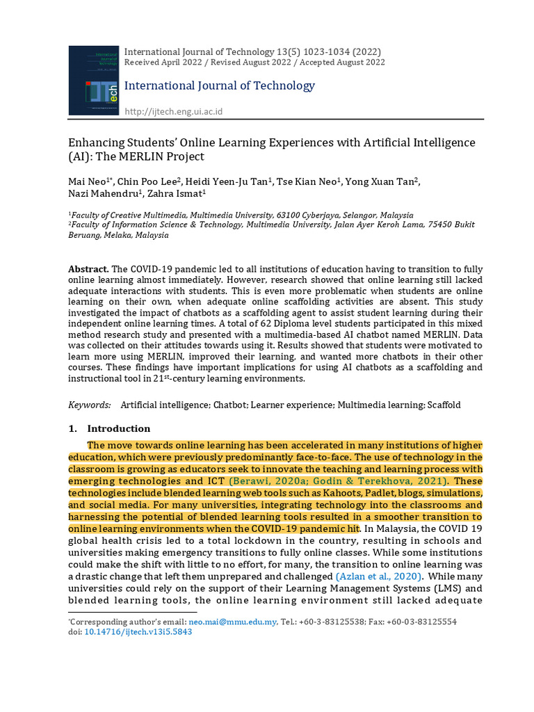 Enhancing Students Online Learning Experiences With IJTech | PDF ...