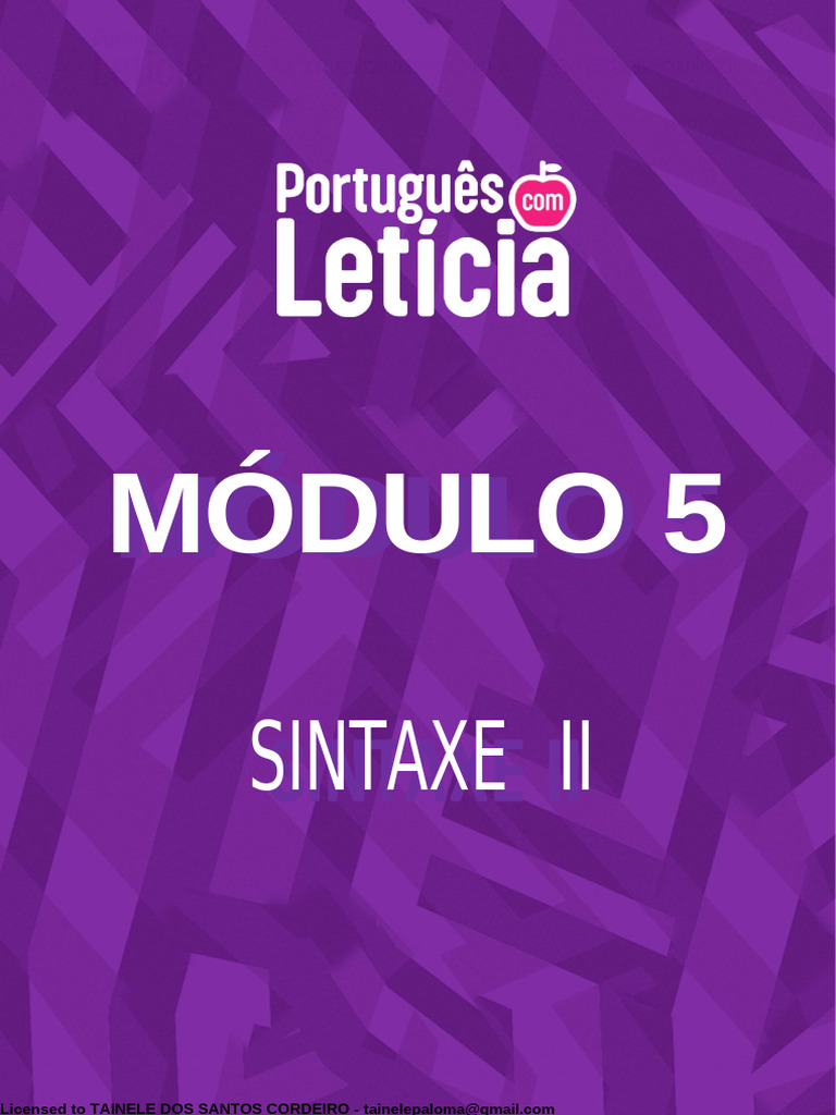 Módulo5 +resumos PortuguêsCompleto | PDF | Assunto (gramática) | Pronome
