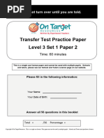 CEM Yellis 14 Mock Test English Math | PDF