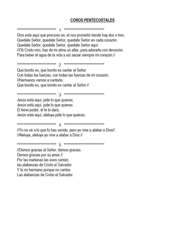 COROS PENTECOSTALES | PDF